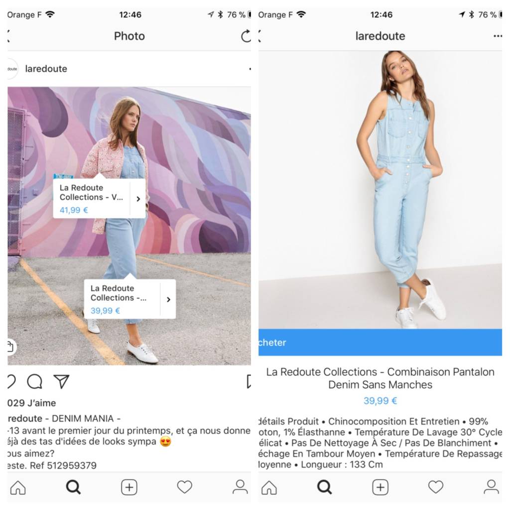 Instagram déploie le format shopping en France : les marques peuvent ...